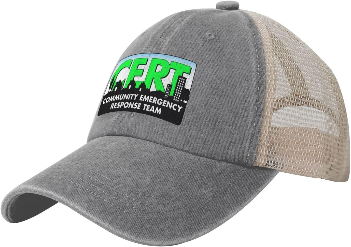 Cert Community Emergency Response Team Denim Trucker Hat Mesh Baseball ...
