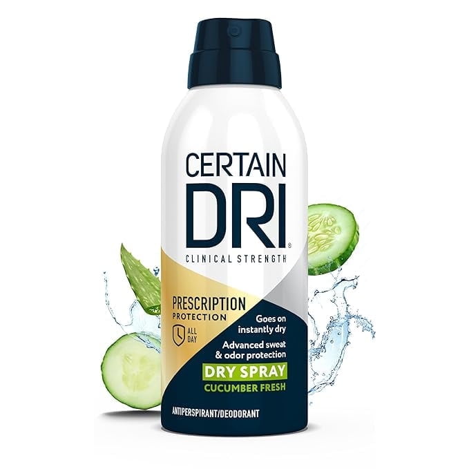 Certain Dri Prescription Strength Dry Spray, 72hr Sweat & Odor Control ...