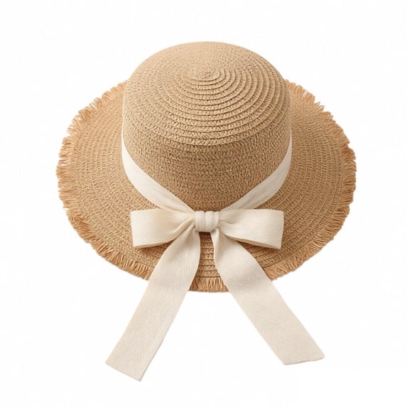 Certgust Womens Sun Hat Sun Hat Women Flat Top Linen Like Ribbon ...