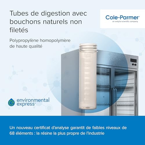 Certi Tube, Digestion Tubes with Natural Linerless Caps, 50 mL; 500 ...