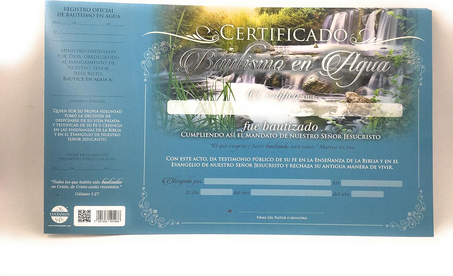 Certificado De Bautismo en AguaQ - Walmart.com