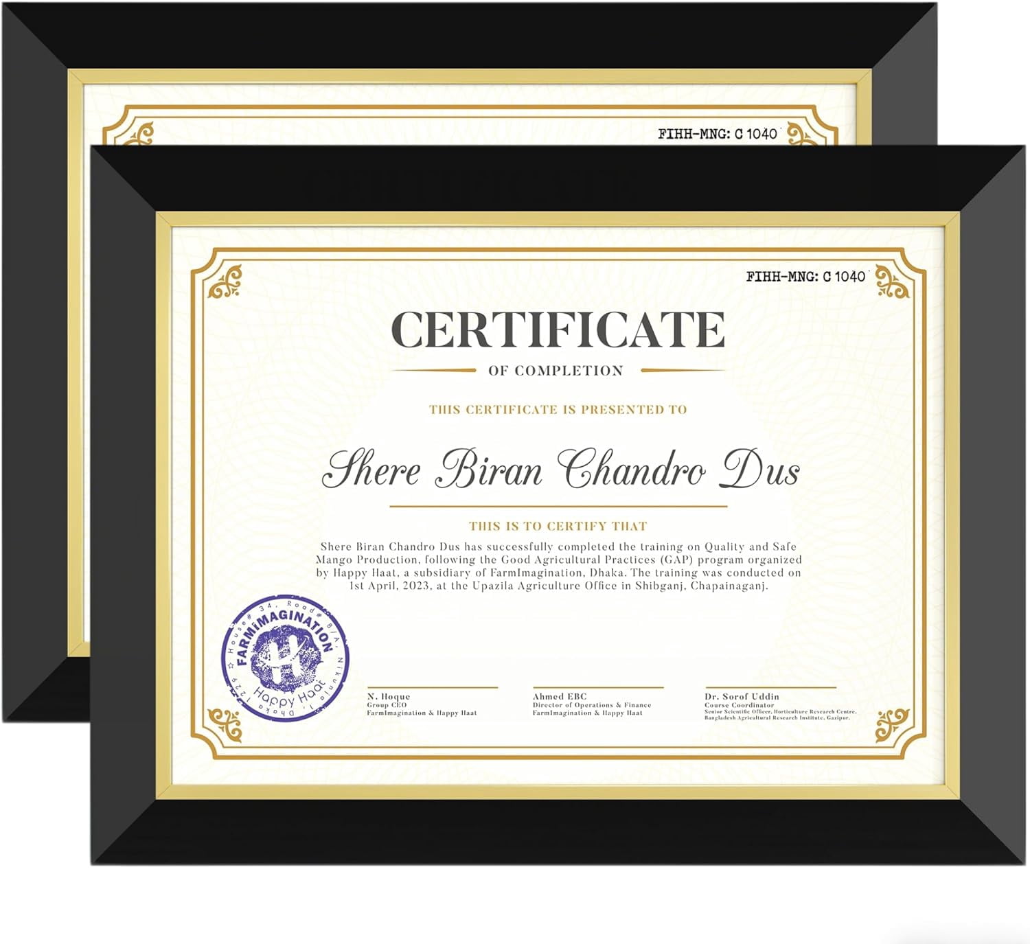 Certificate Frame 8.5 X 11, 2 Pack Diploma Frames Black with Gold Trim ...