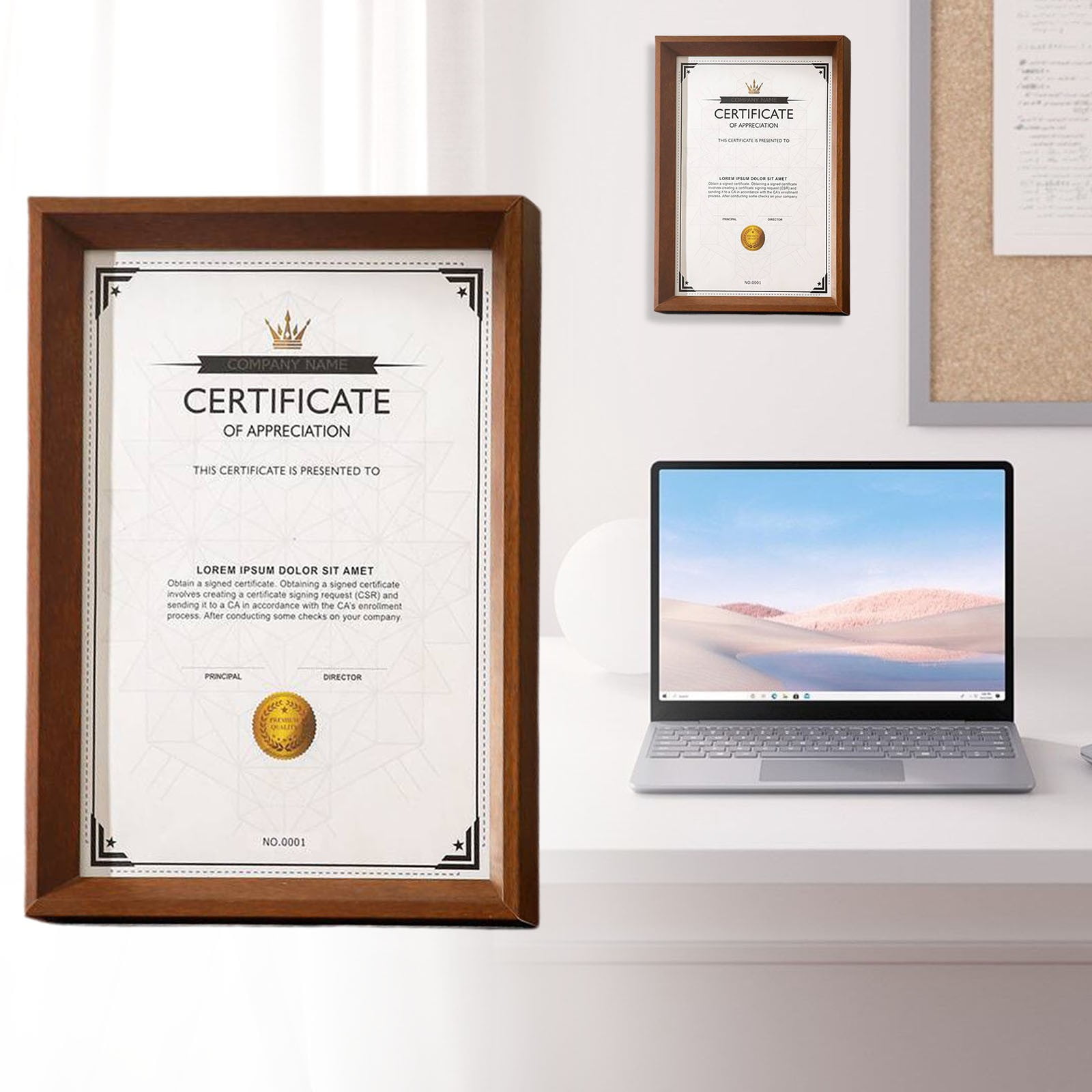 Certificate Frame Solid Wood Authorization Certificate Award Frame ...