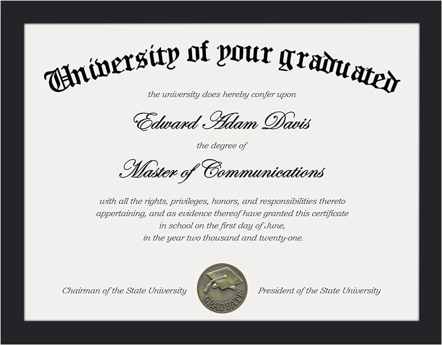 Certificate Frame with Clear Plexiglass, 8.5 by 11 Picture Diploma ...