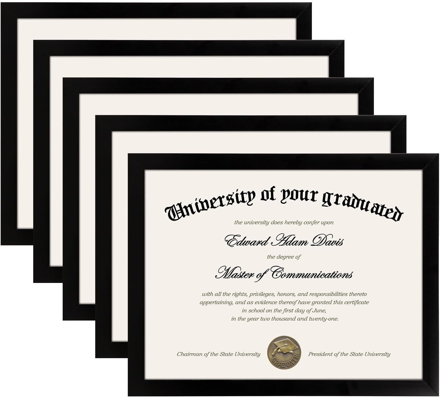 Certificate Frame with High Definition Glass, 8.5 by 11 Picture Diploma ...