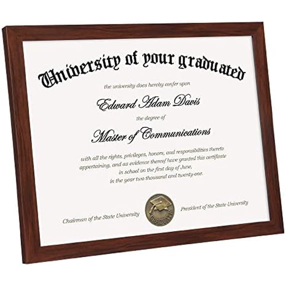 Certificate Frame with High Definition Glass, 8.5 by 11 Picture Diploma ...
