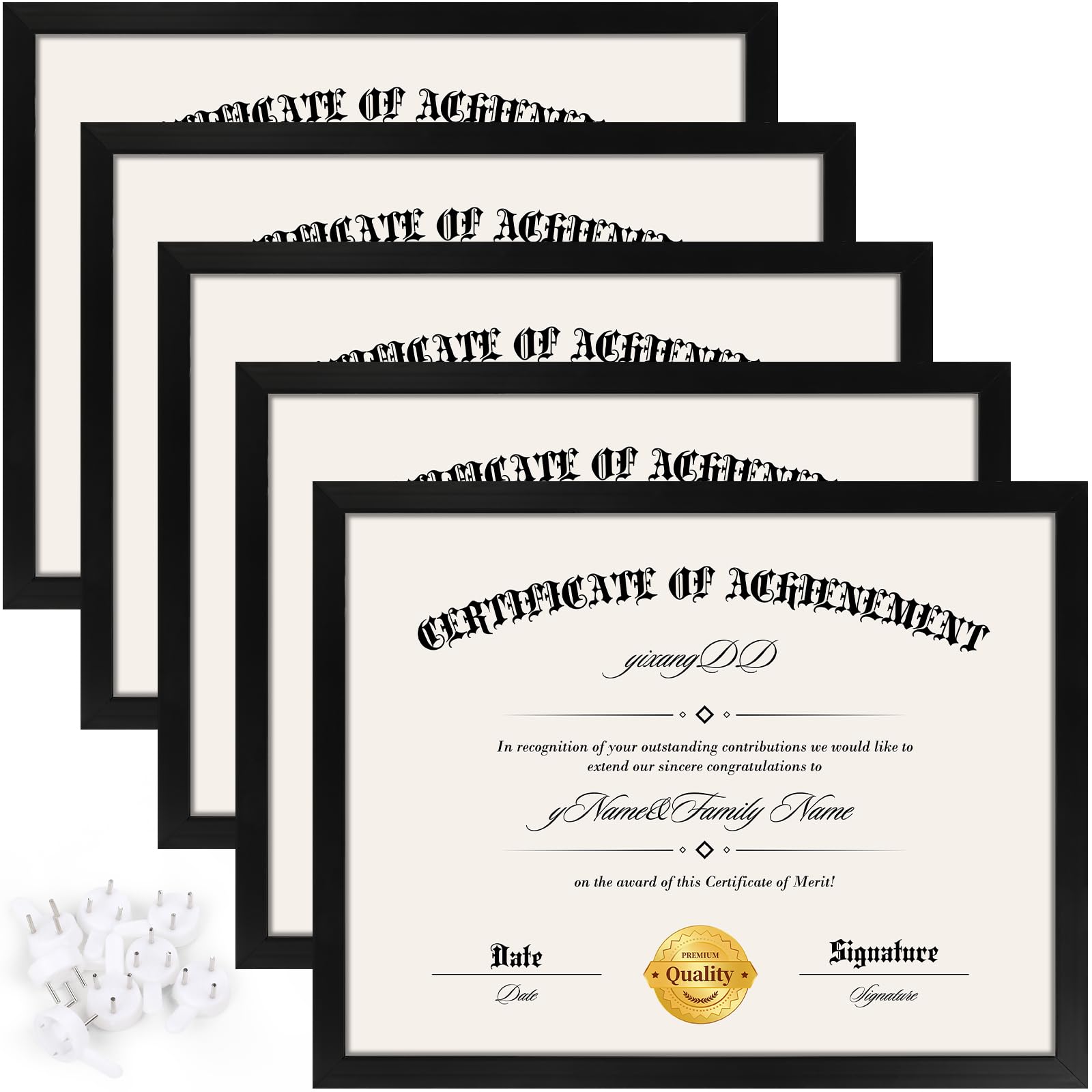 Certificate Frames 8.5 x 11 Inches, 5 Pack Black Diploma Document Frame ...
