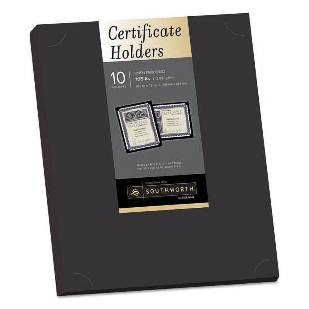 Certificate Holder, Black, 105lb Linen Stock, 12 X 9 1/2, 10/pack | Bundle of 2 Packs - Walmart ...