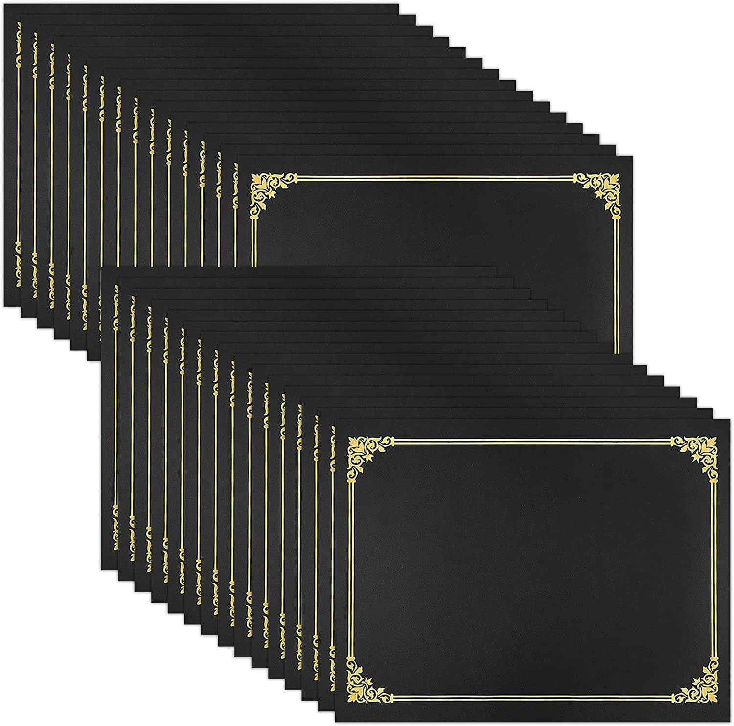 Certificate Holders(Black, 30 Packs), Diploma Covers Gold Foil Border ...