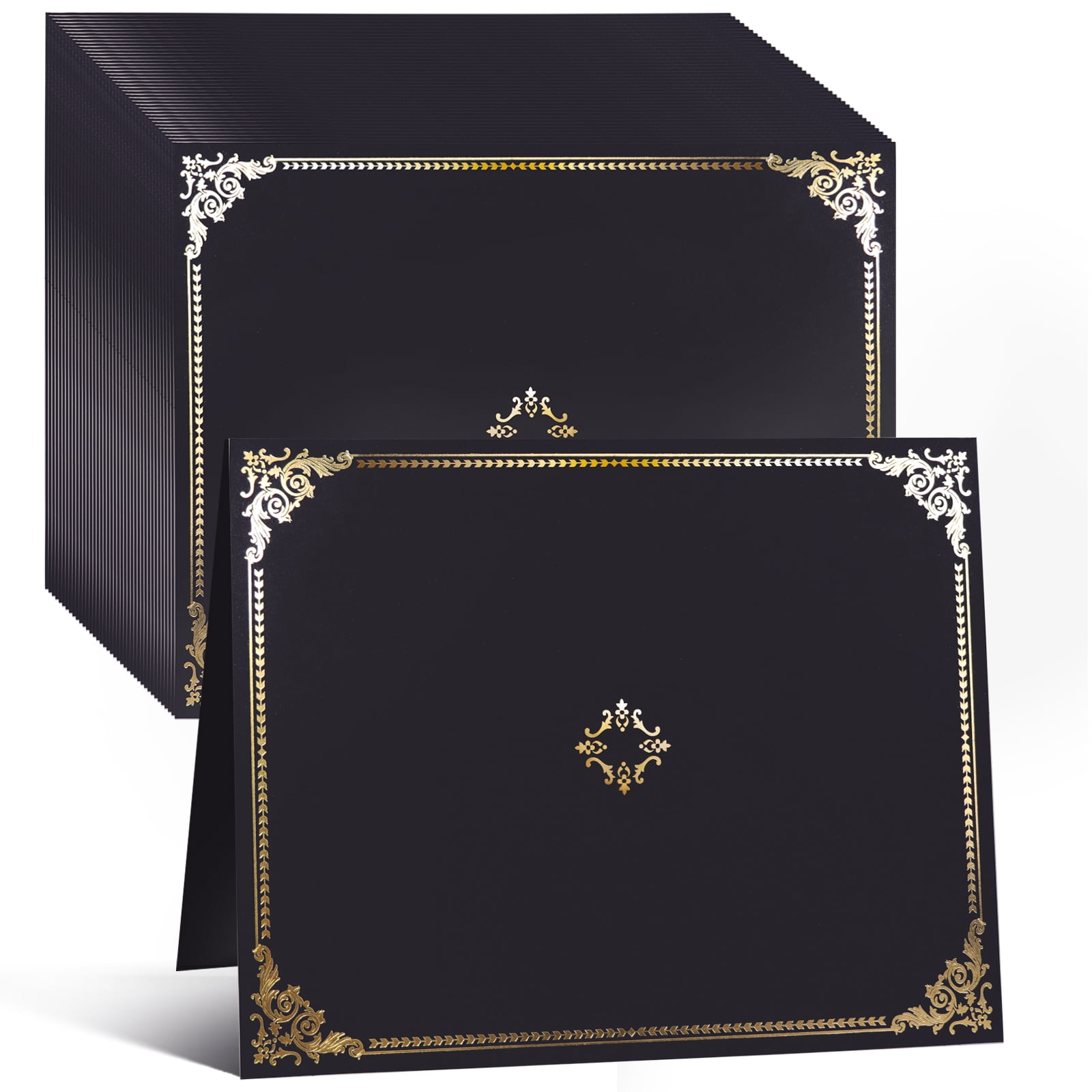Certificate Holders, Black Certificate Frame Diploma Covers with Gold ...