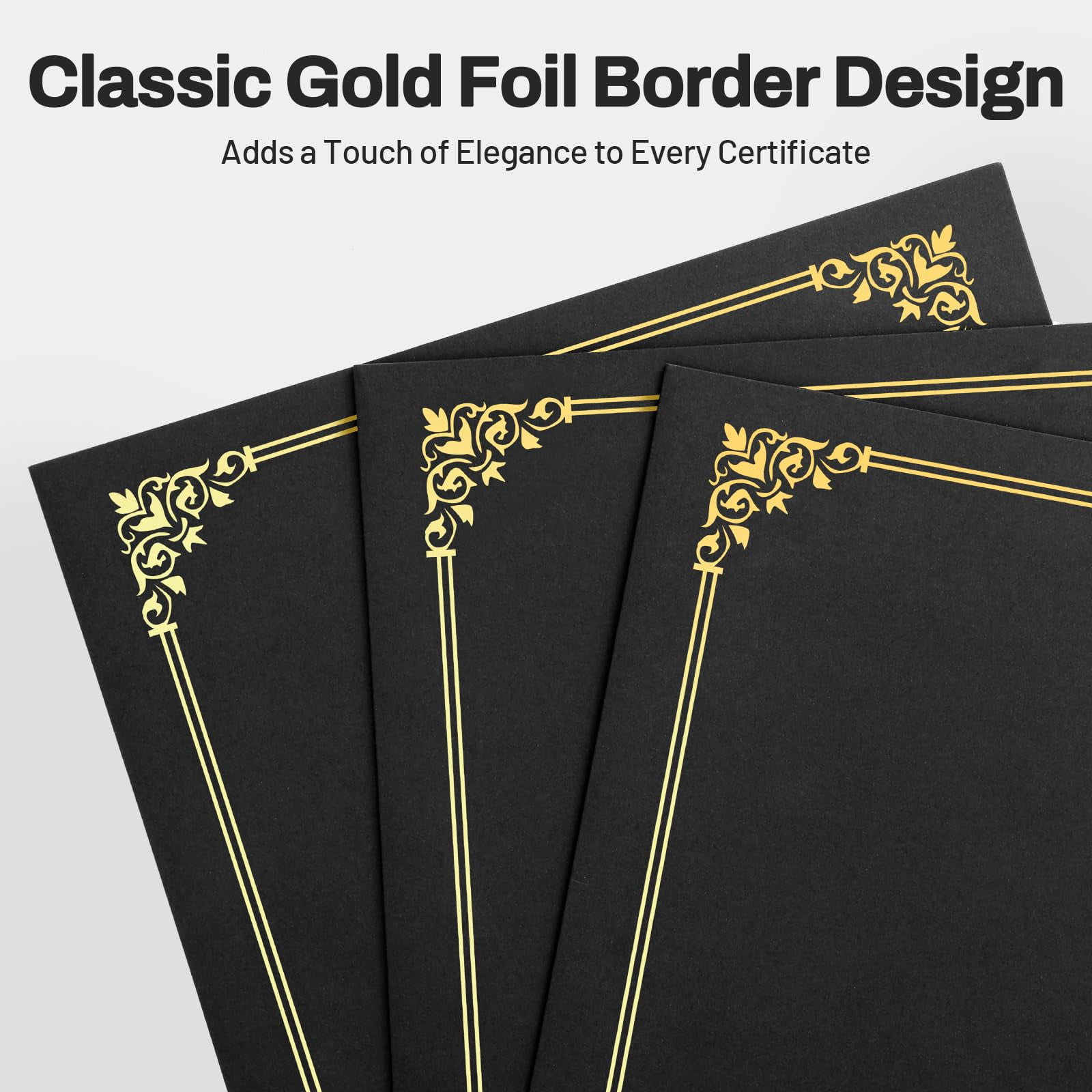 Certificate Holders(black 50 Packs) Diploma Covers Foil Border For ...