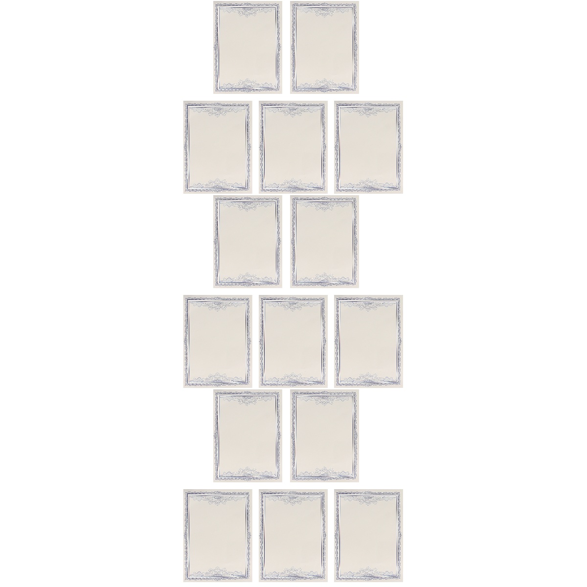 Certificate Inner Sets 12K Blue Border Paper Core Blank Sheet Diploma ...