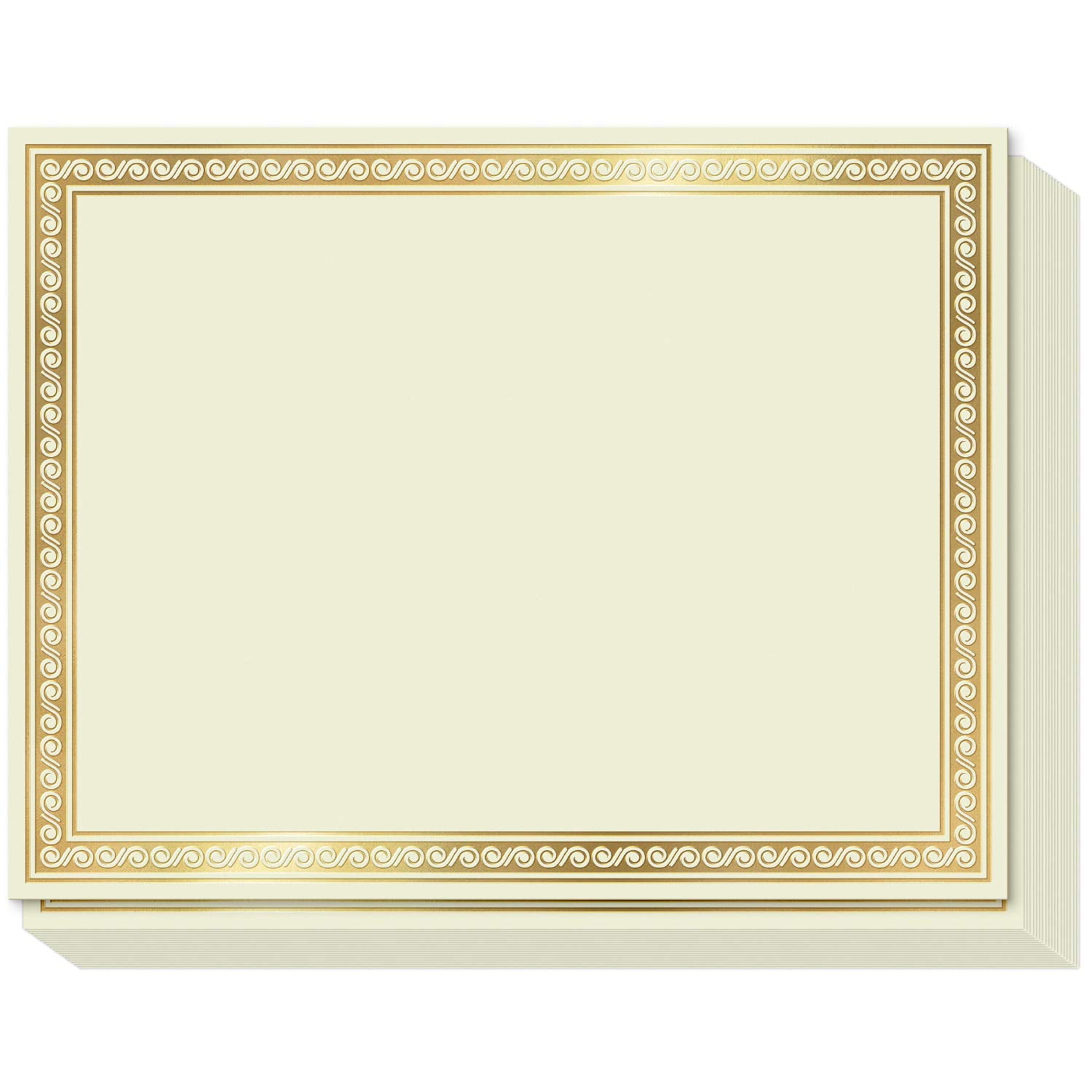 Certificate Paper 8.5 x 11, 180gsm Cardstock Gold Border, Printable ...