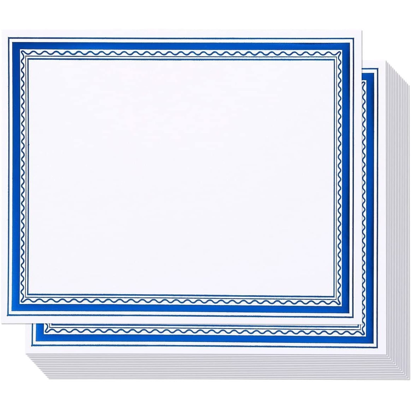 Certificate Paper with Blue Foil Border, Award Certificates (White, 8.5 ...
