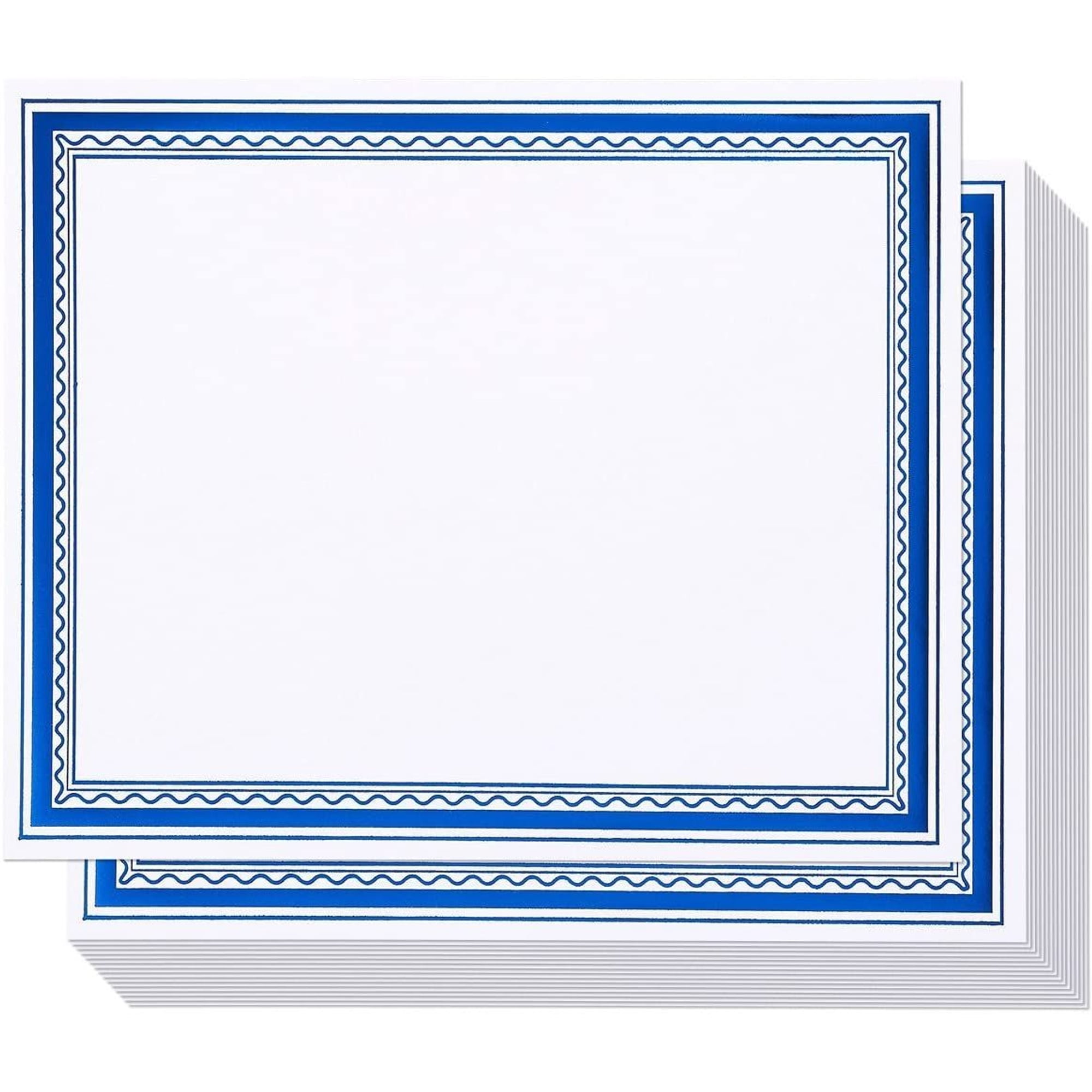 Certificate Paper with Blue Foil Border, Award Certificates (White, 8.5 ...