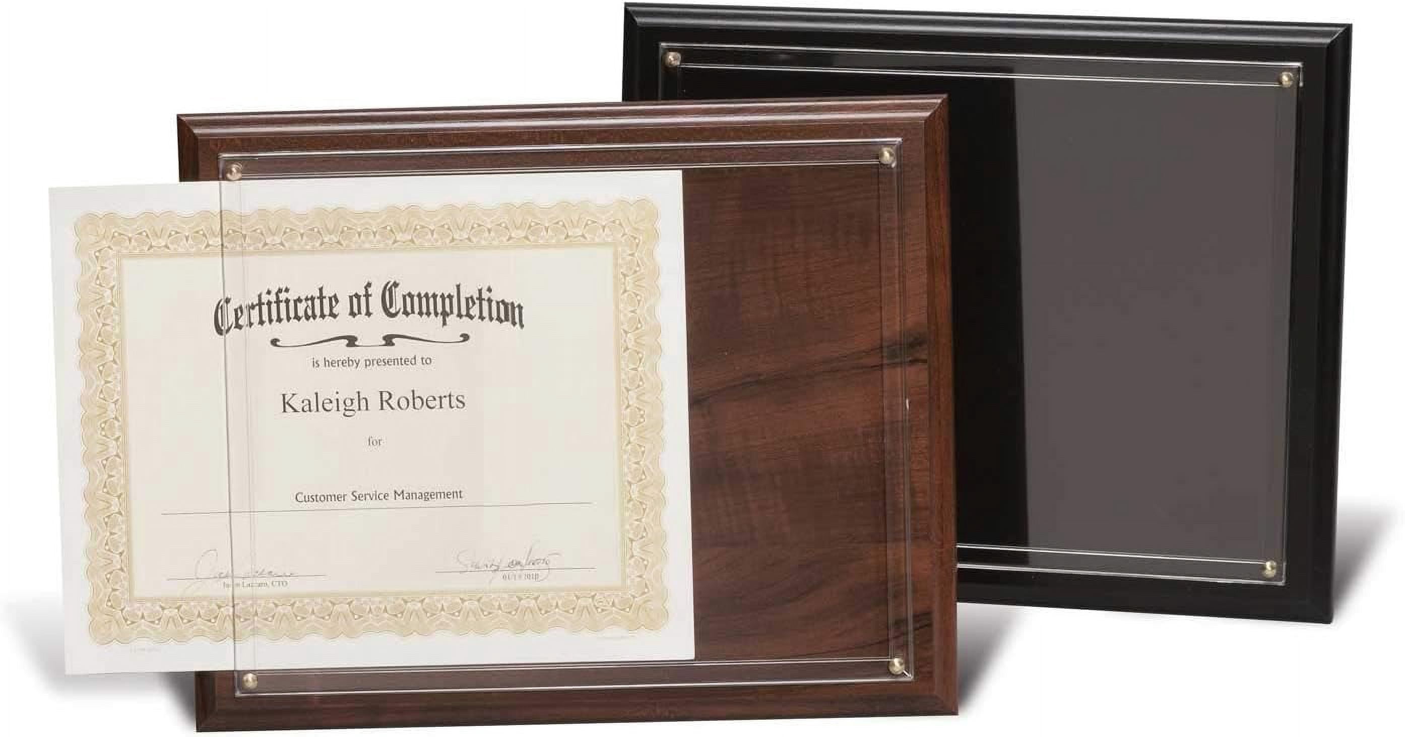 Certificate Plaque (8.5 x 11 Certificate) Plain black surface ...