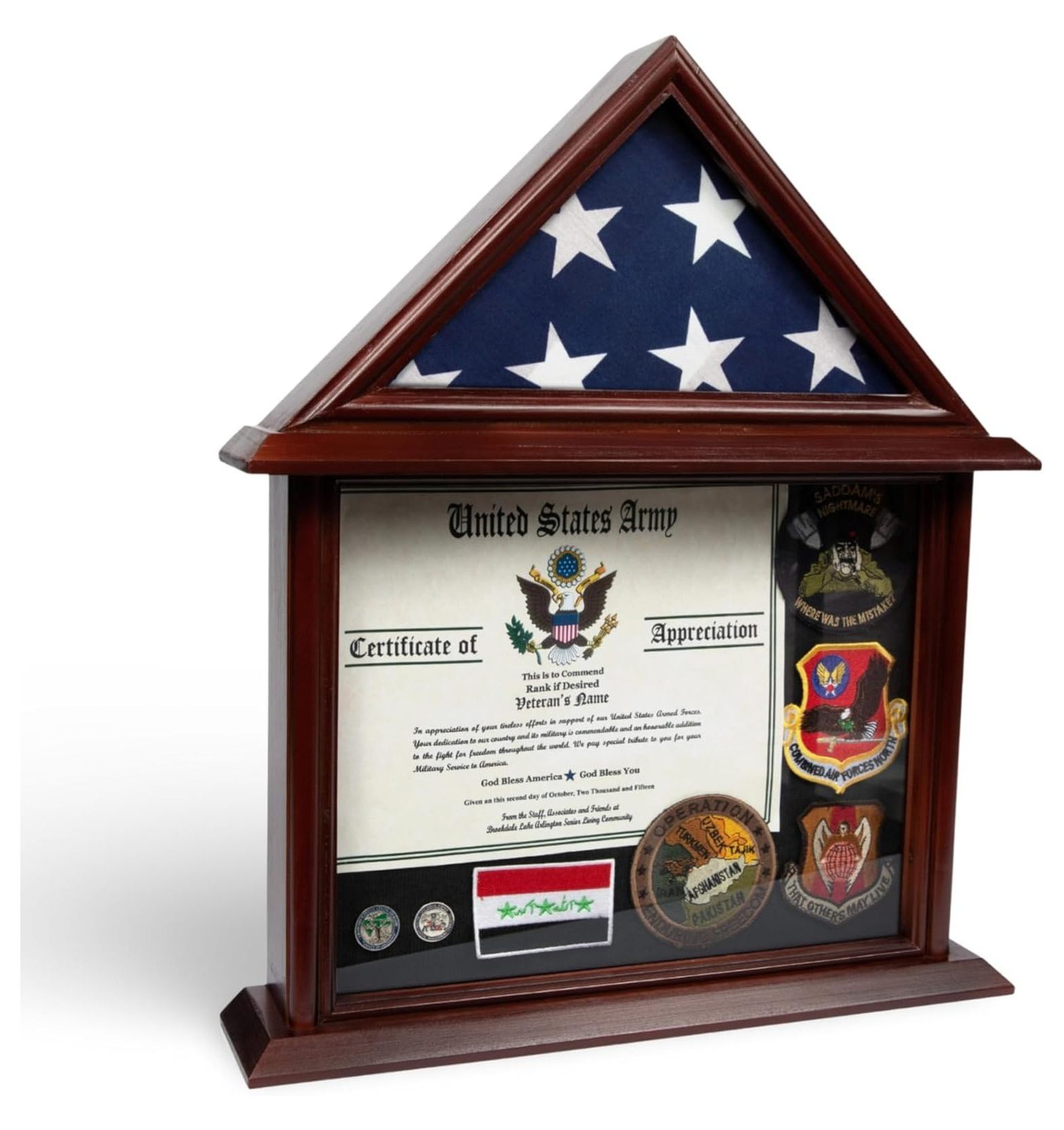 - Certificate and Document Holder with 3x5 Flag Display Case, Finish ...