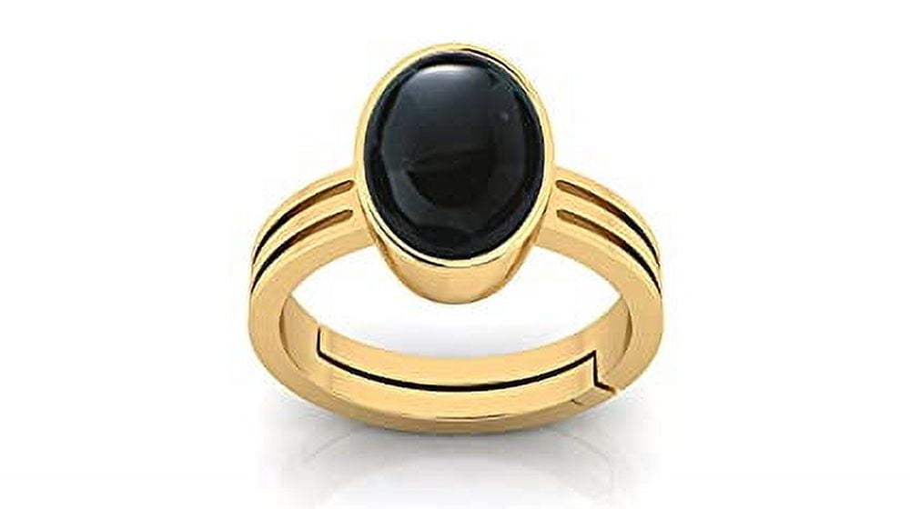 Certified 11.25 Ratti Natural Black Hakik Adjustable Ring (Sulemani ...