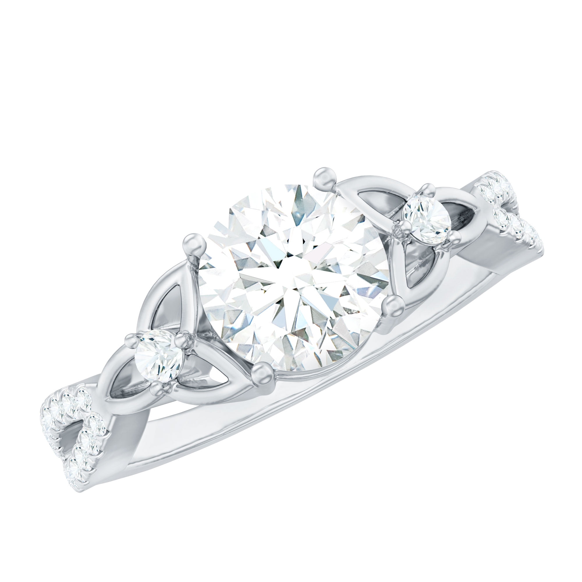 Rosec Jewels Certified 2 Carat Lab Diamond Designer Engagement Ring - EF-VS Quality - Ready To ...
