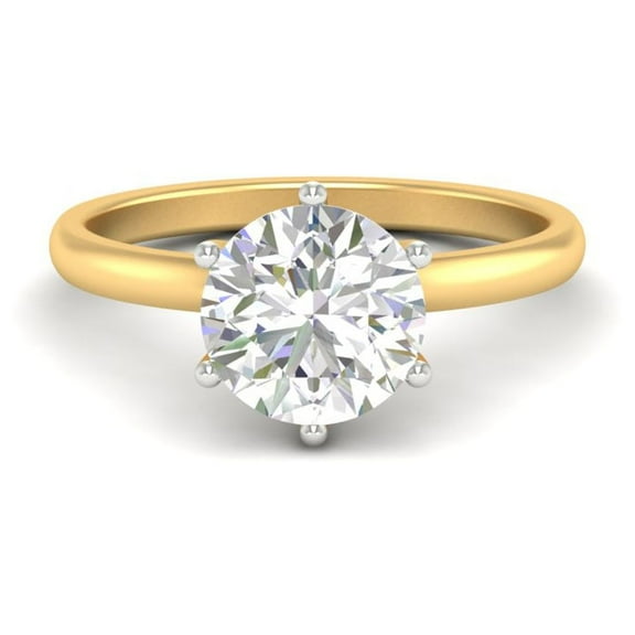 Classic Solitaire Engagement Ring, 1.2 CT Round Brilliant Cut Simulated ...