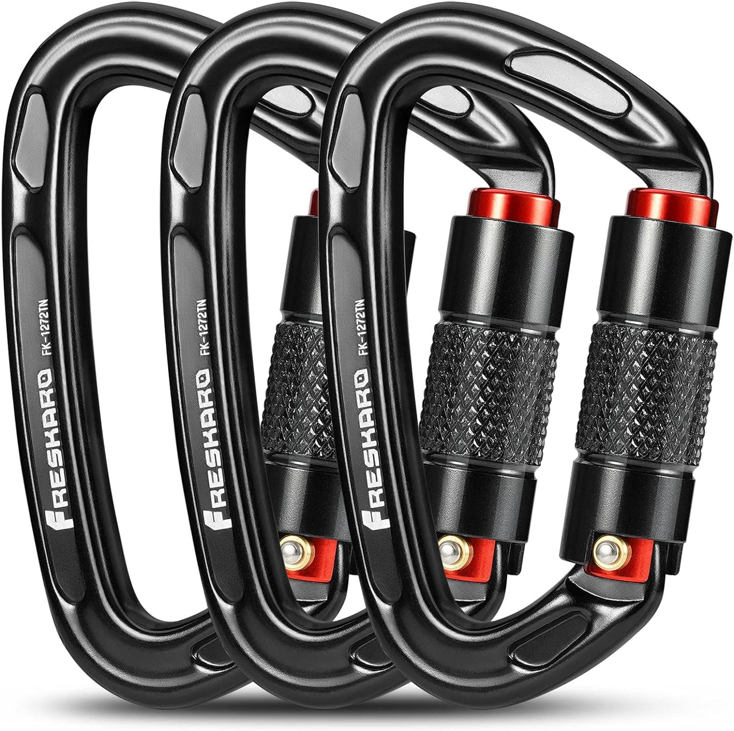 Certified 25KN Auto Locking Climbing Carabiner Clips, Twist Lock, and ...