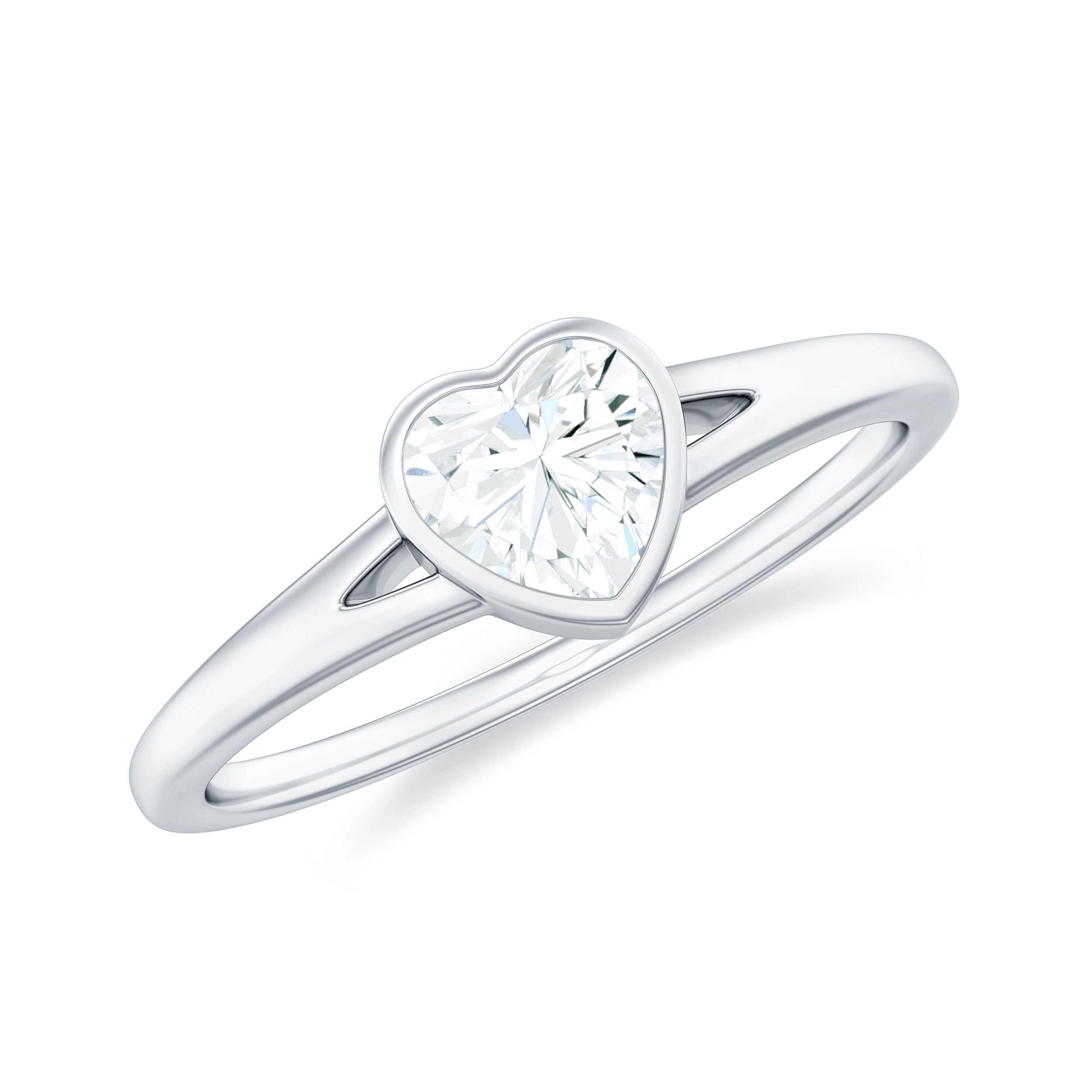 Rosec Jewels Certified 5MM Heart Lab Grown Diamond Proposal Ring, EF-VS ...