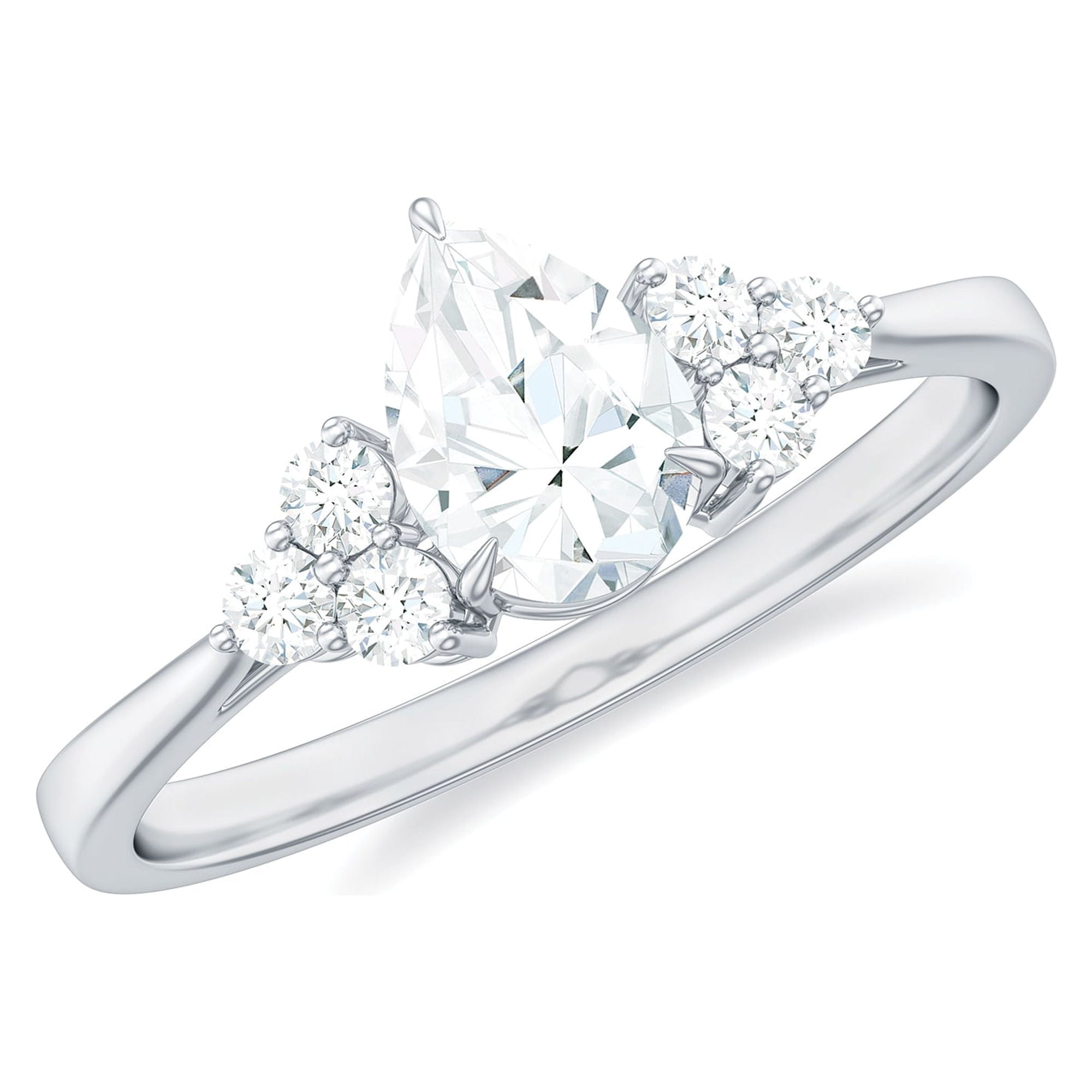 Rosec Jewels Certified 5x7 MM Lab Grown Diamond Pear Engagement Ring ...