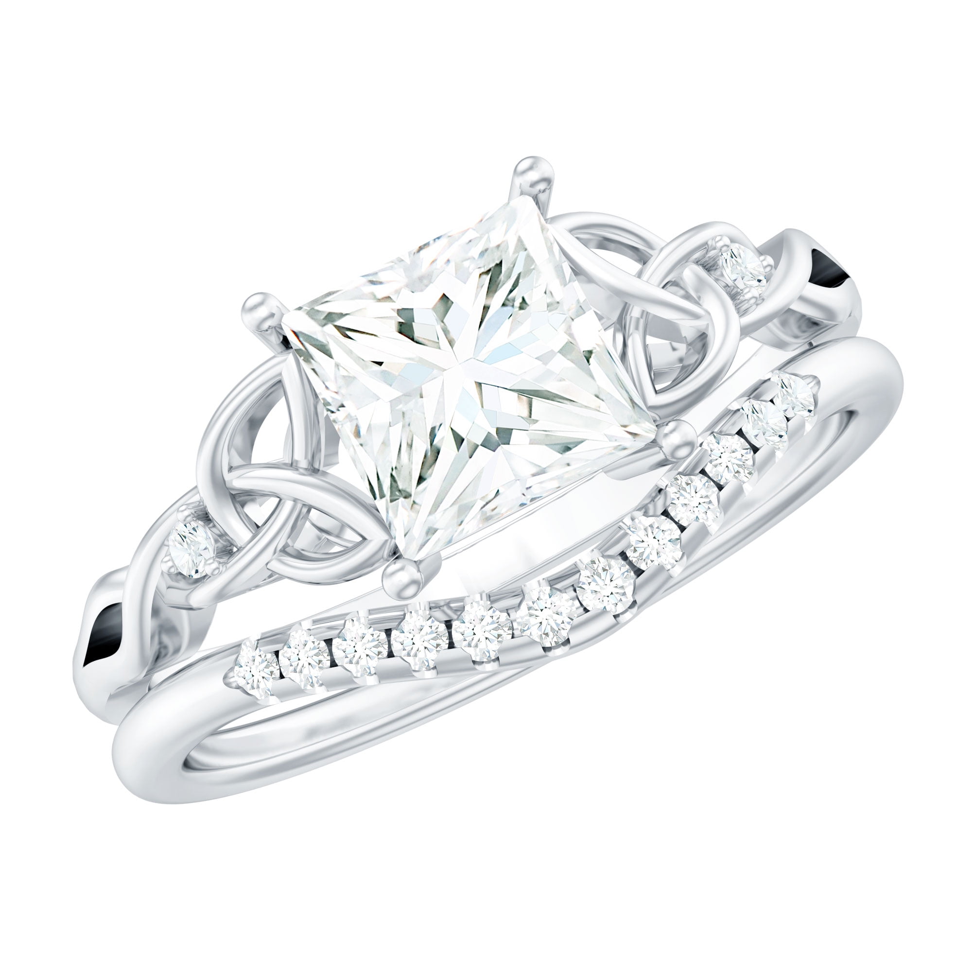 Rosec Jewels Certified Lab Grown Diamond 6MM Princess Cut Engagement ...