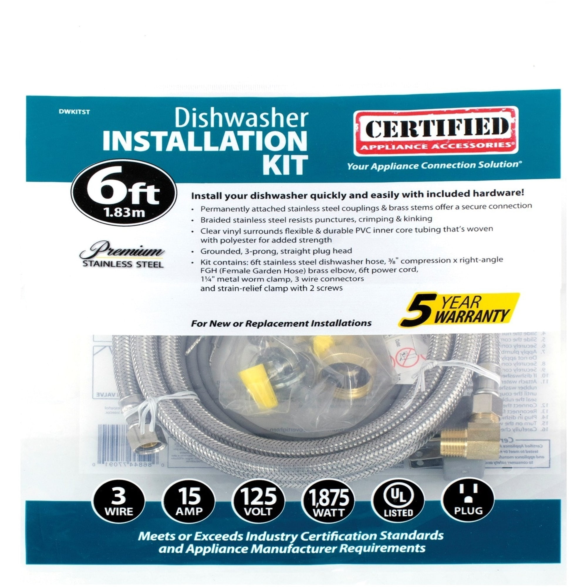 Certified Appliance Accessories Dishwasher Installation Kit - Walmart.com
