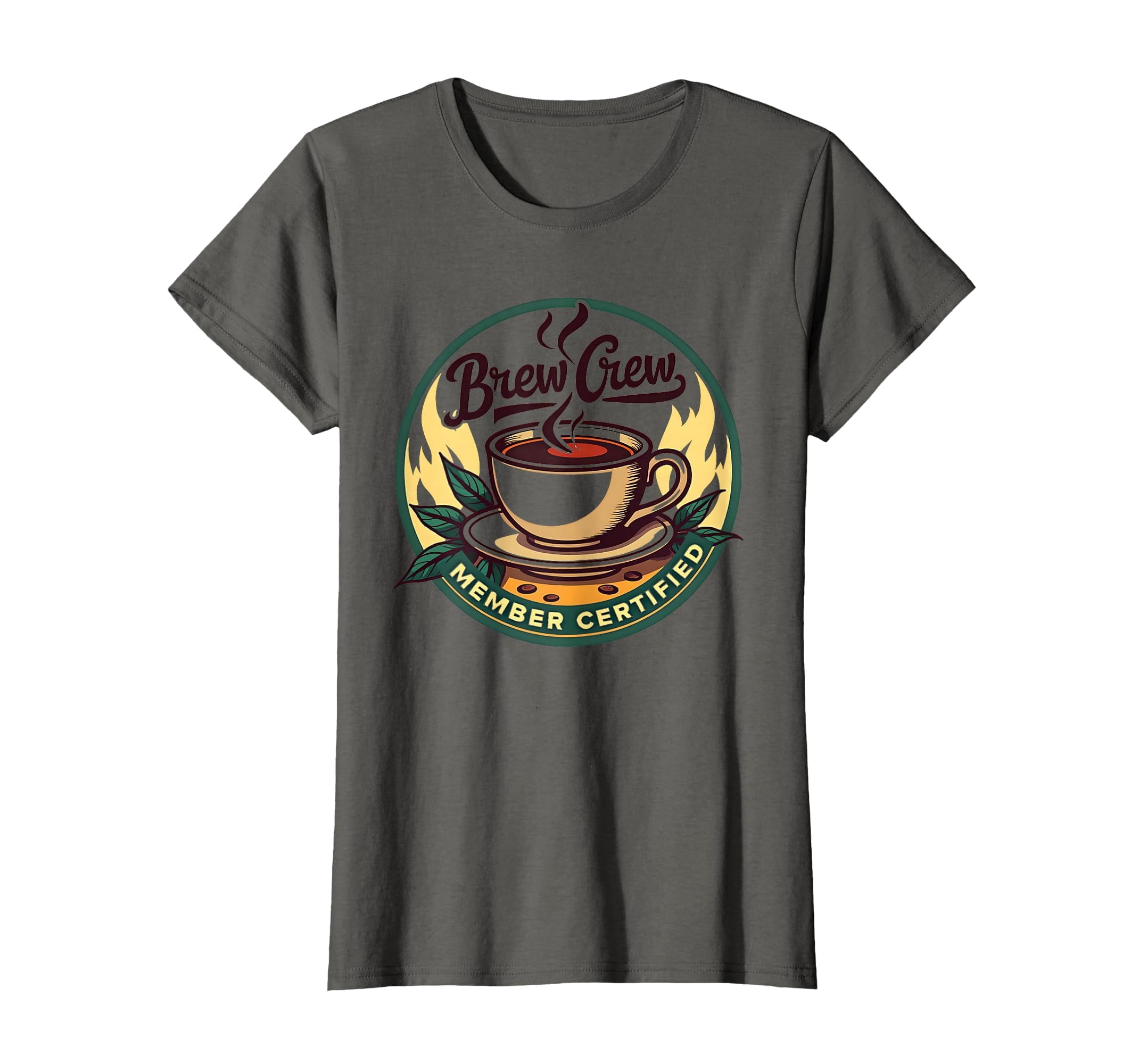 Certified Brew Crew Member T-Shirt for Tea Lovers with Coffee Cup and ...