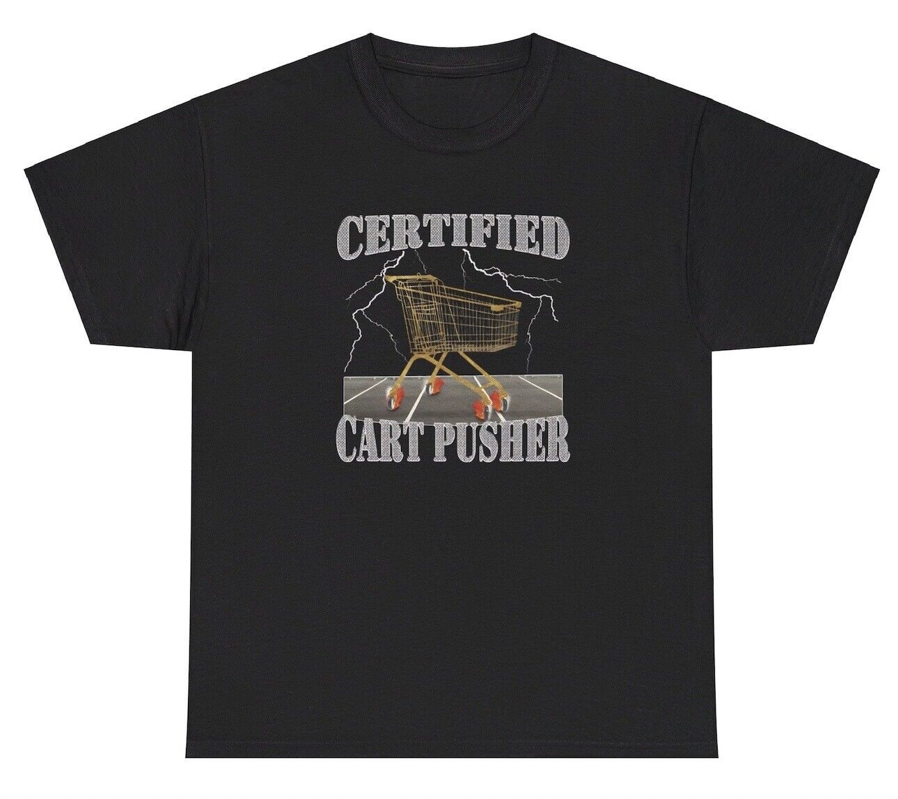 Certified Cart Pusher T Shirt Funny Sarcastic Specific Grocery Meme Gag ...