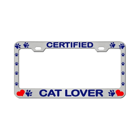 Certified Cat Lover Style Style Metal License Plate Frame Personalized ...