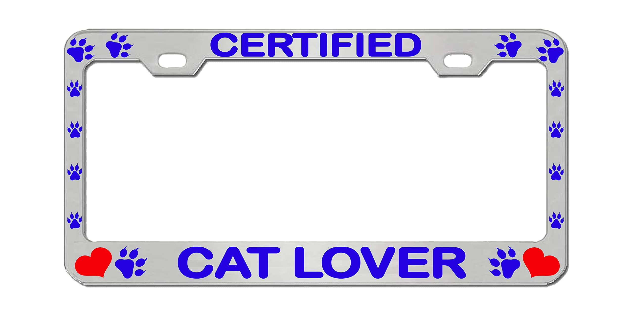 Certified Cat Lover Style Style Metal License Plate Frame Personalized ...