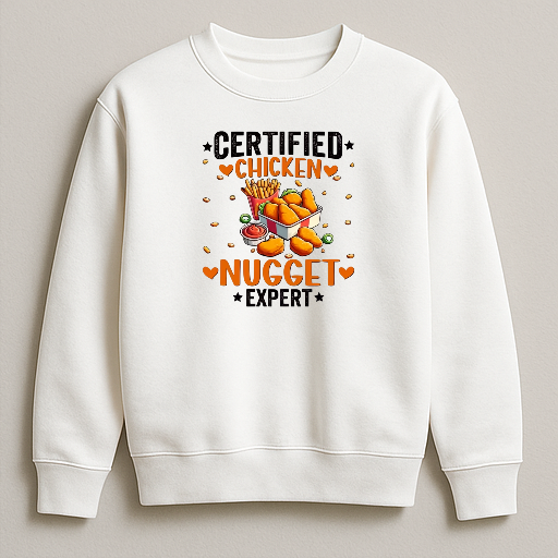 Certified Chicken Nugget Expert Funny Food Cartoon Graphic Print ...