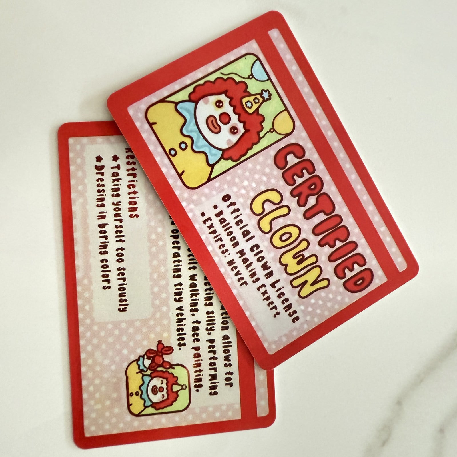 Certified Clown Fake Drivers License, Funny ID Card, Parody, New Driver ...