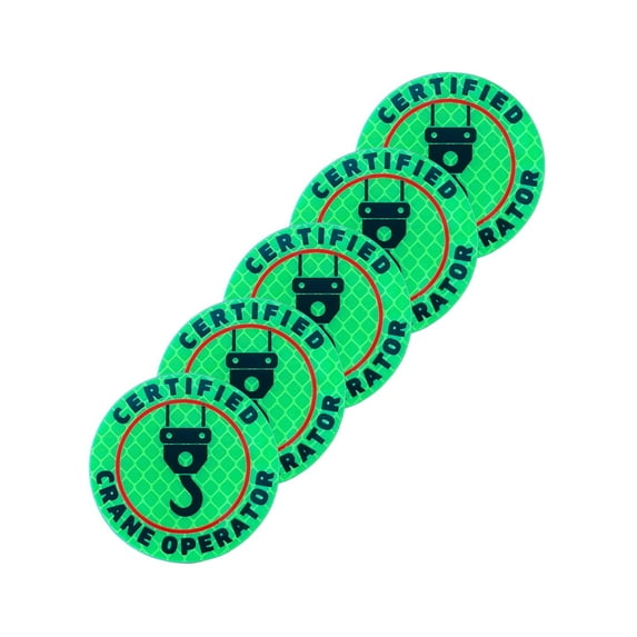 Certified Crane Operator Retro Reflective Hard Hat Safety Stickers 5 pk ...
