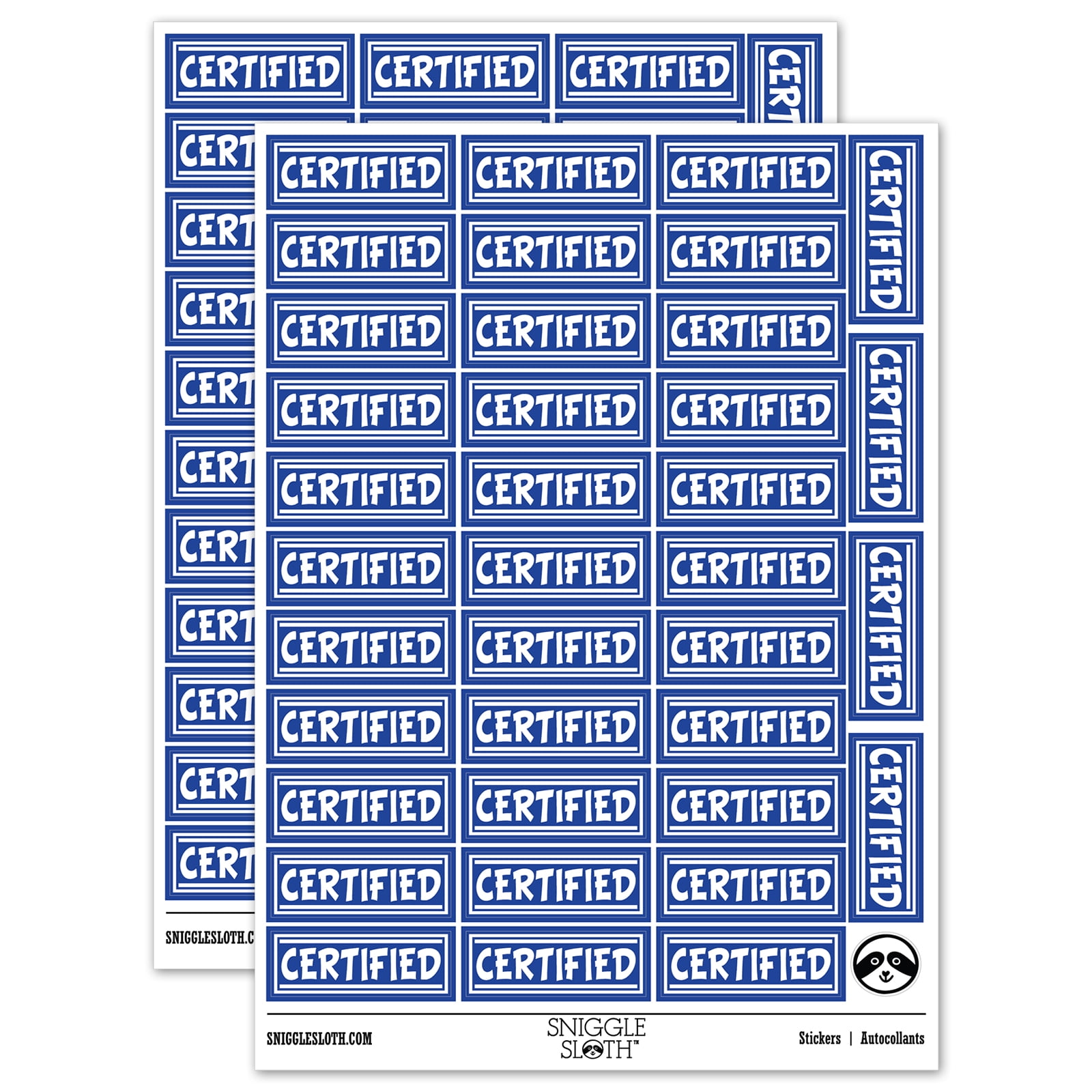 Certified Double Lines Border Letter Sticker Set - Dark Blue - Gloss ...