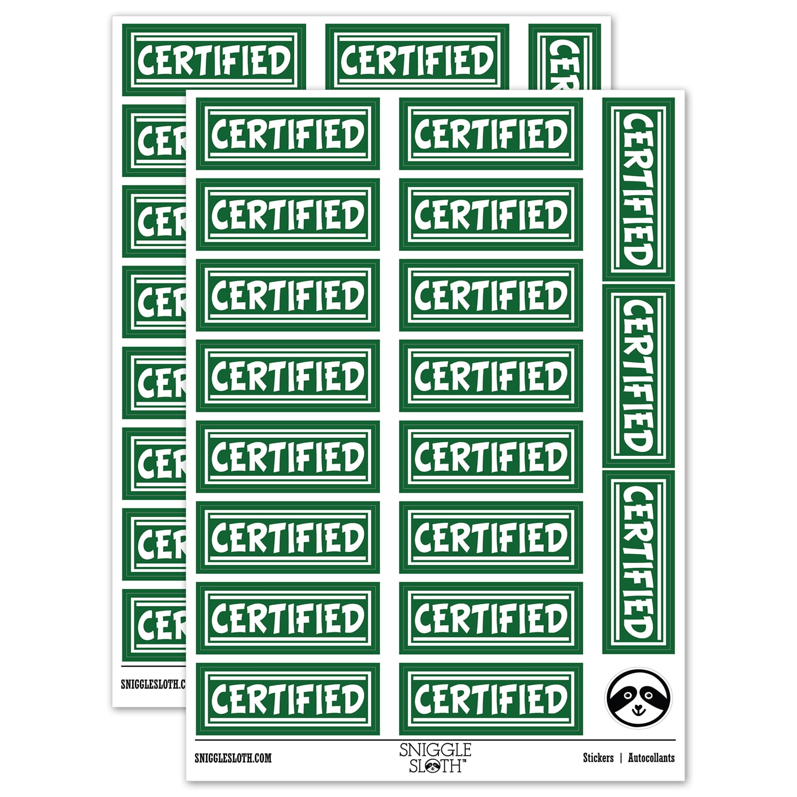 Certified Double Lines Border Letter Sticker Set - Dark Green - Matte ...