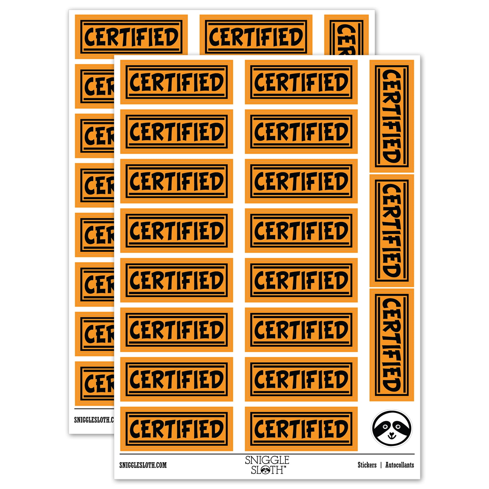 Certified Double Lines Border Letter Sticker Set - Orange - Gloss ...