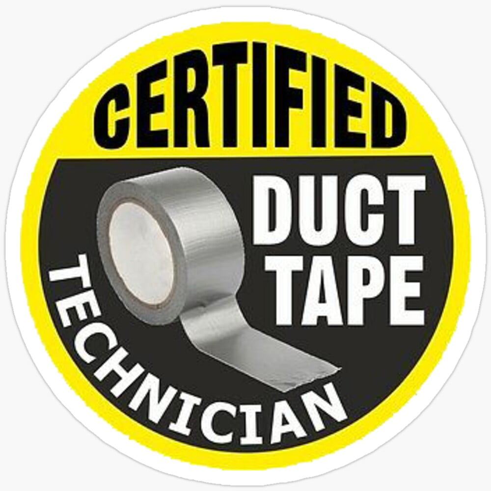 Certified Duct Tape Technician Sticker Phone Decal Water Bottle ...