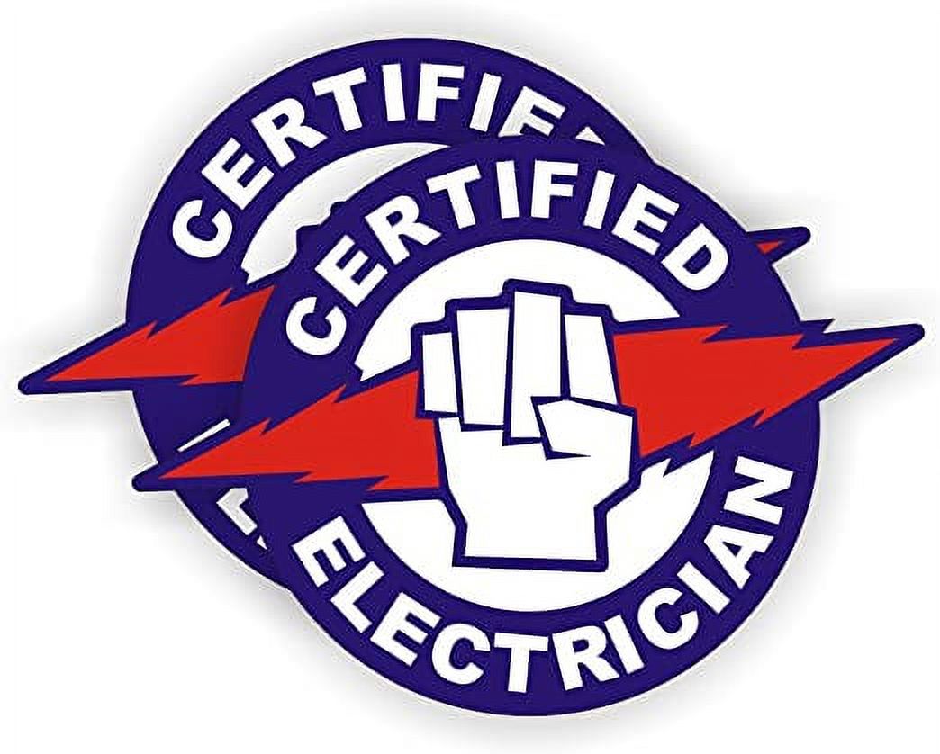 Certified Electrician Hard Hat Stickers / Helmet Decals Labels Lunchbox ...