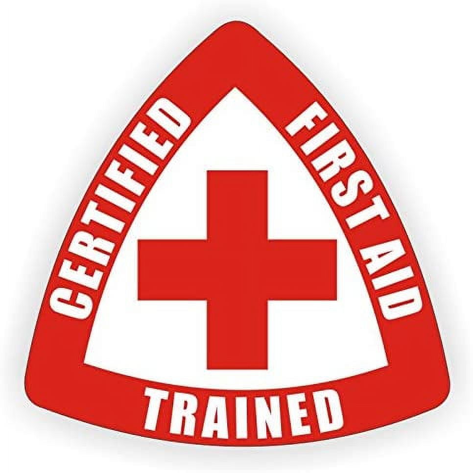 Certified First Aid Trained Hard Hat Sticker / Helmet Decal Label Lunch ...