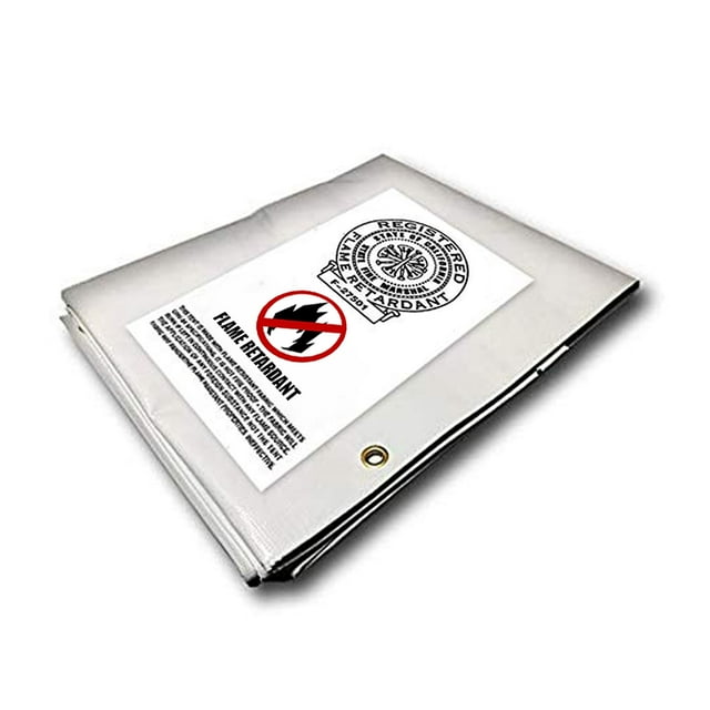 Certified Flame / Fire Retardant HD White Tarp Canopy 3ply Tarp Fire ...
