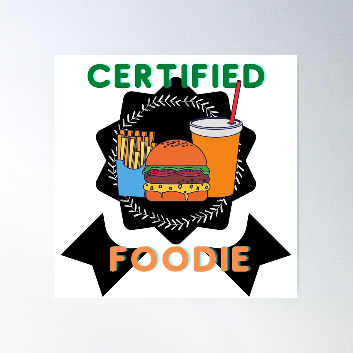 Certified Foodie Poster Wall Art, Modern Wall Decor For Living Room ...