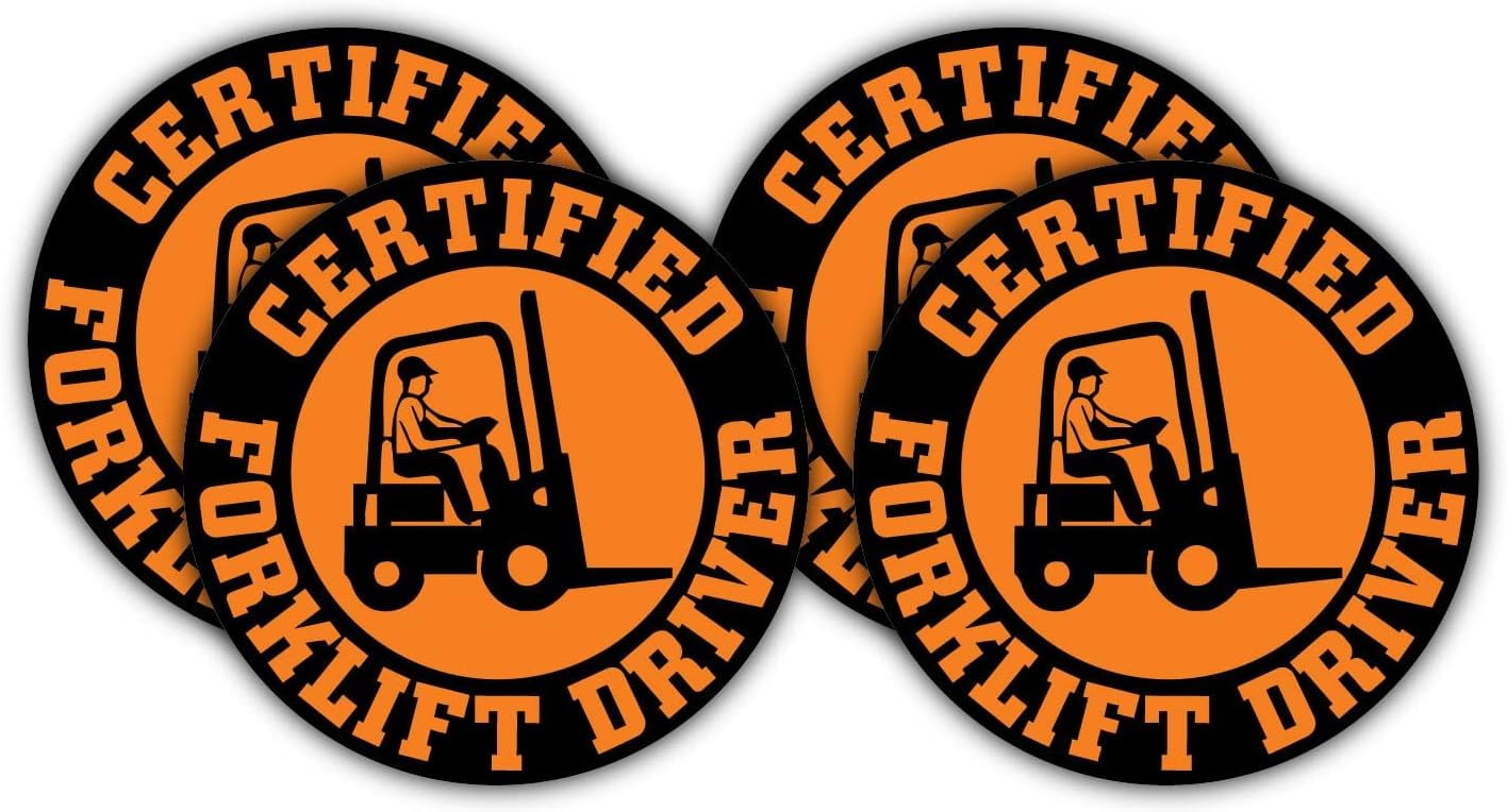 Certified Forklift Driver Hard Hat Sticker/Decal Helmet Label Tow Motor ...