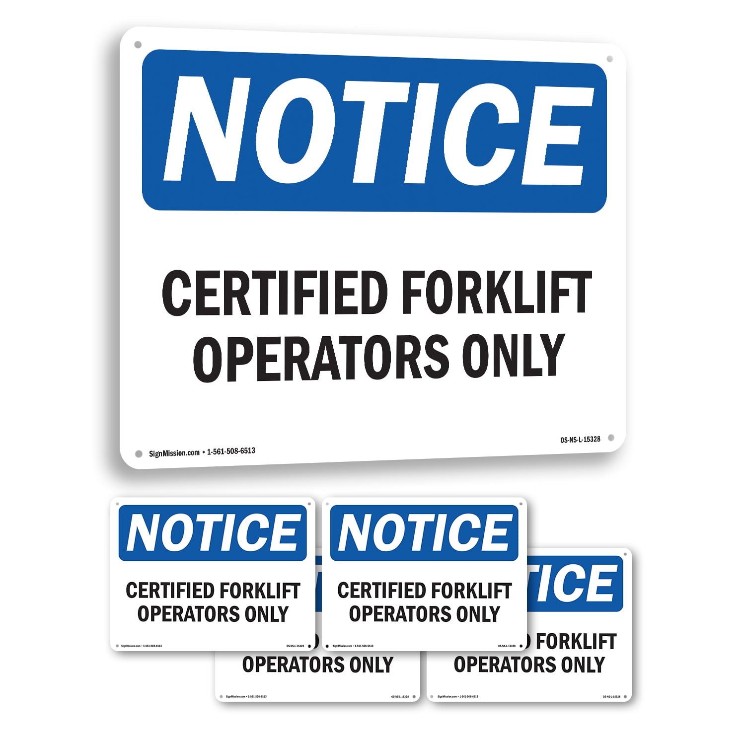 Certified Forklift Operators Only OSHA Notice Aluminum Sign 14 Inch x ...