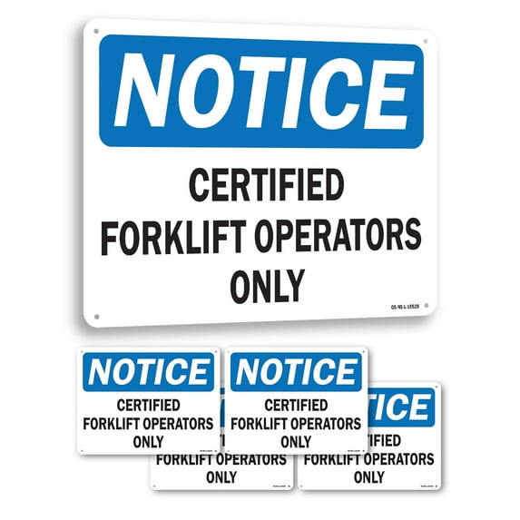 Certified Forklift Operators Only OSHA Notice Aluminum Sign 18 Inch x ...