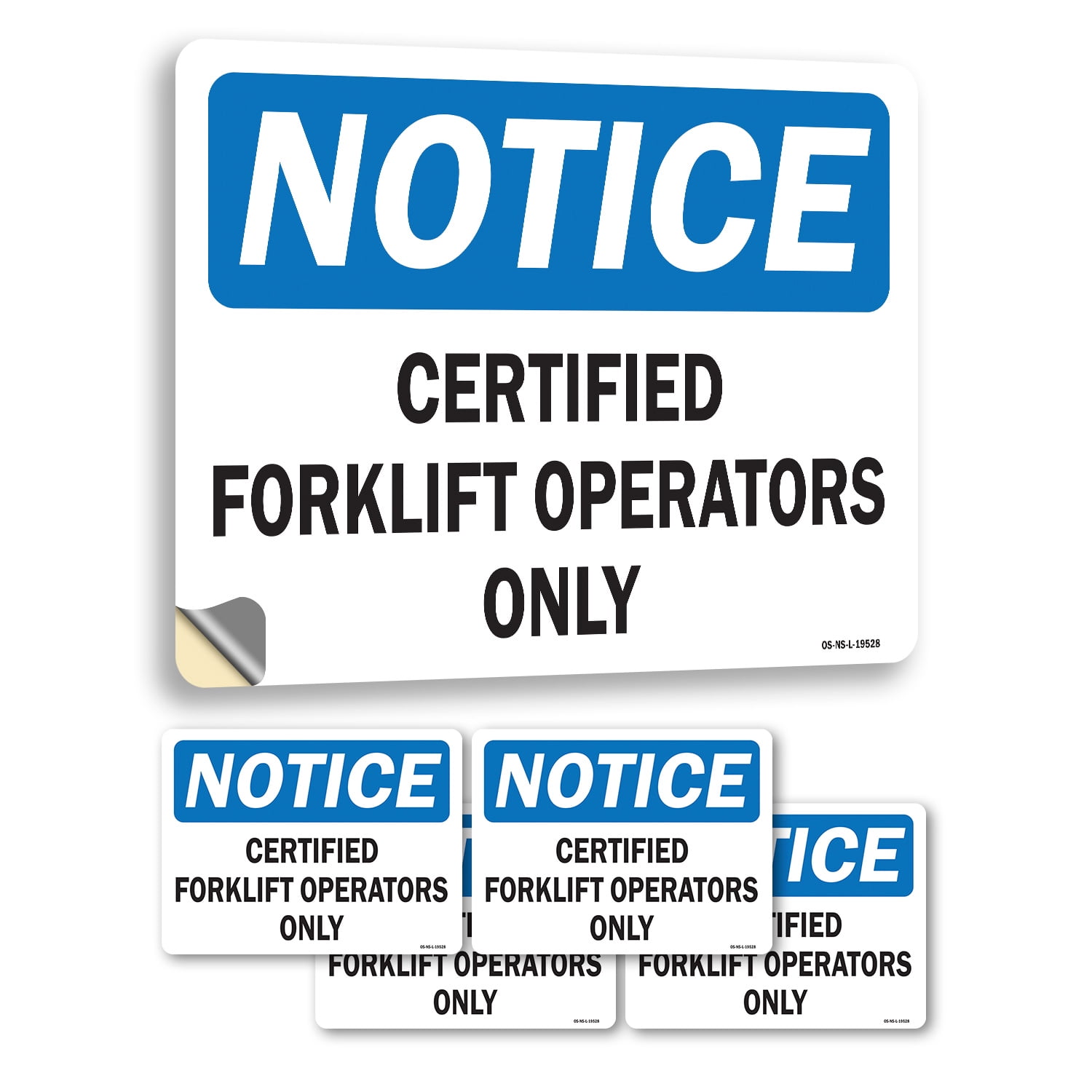 Certified Forklift Operators Only OSHA Notice Vinyl Decal Label 10 Inch ...