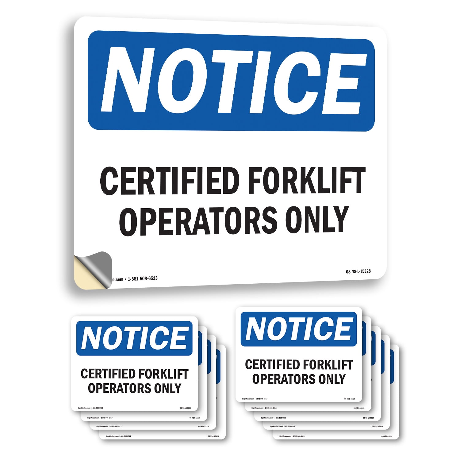 Certified Forklift Operators Only OSHA Notice Vinyl Decal Label 24 Inch ...