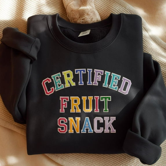 Certified Fruit Snack Embroidered Sweatshirt, Lgbt Shirt, Lesbian Shirt ...